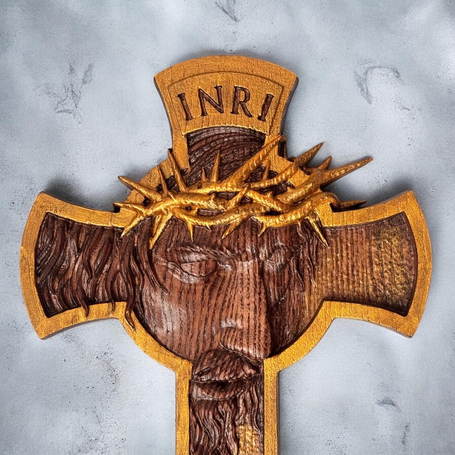 Face of Jesus Christ on the Cross, Wooden Cross - Etsy