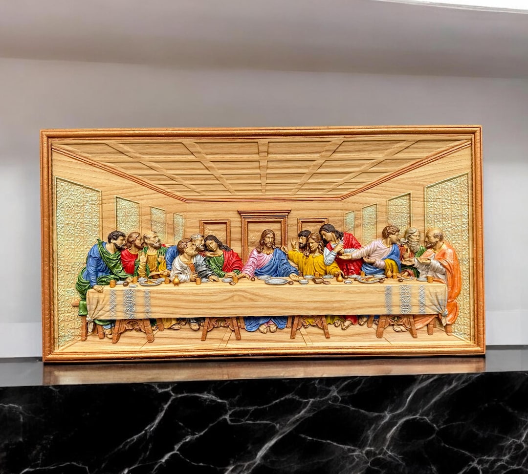 The Last Supper Wooden Carved Icon - Etsy