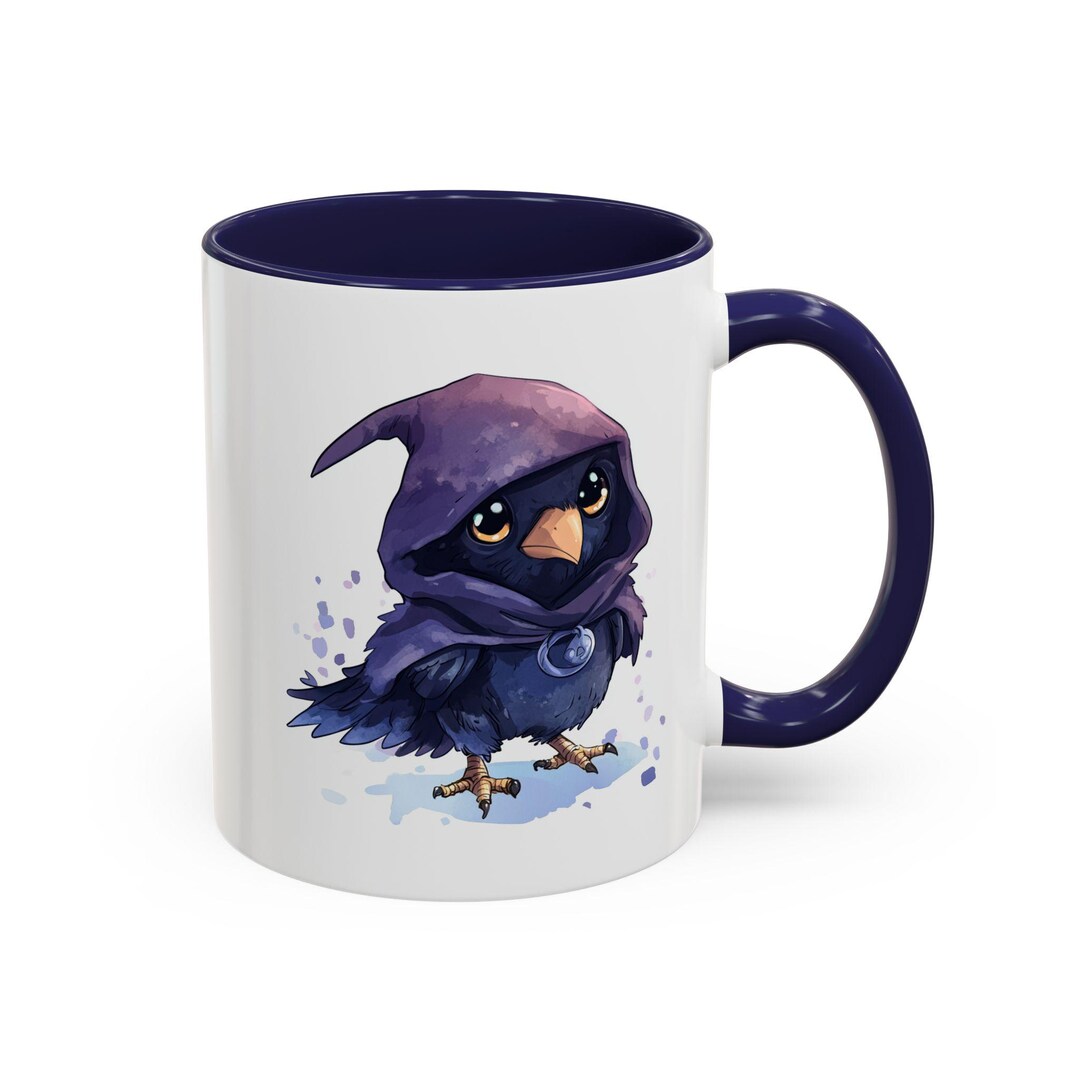 Cute Warlock Raven Tabletop Rpg Mug, Spooky Halloween Coffee Cup ...