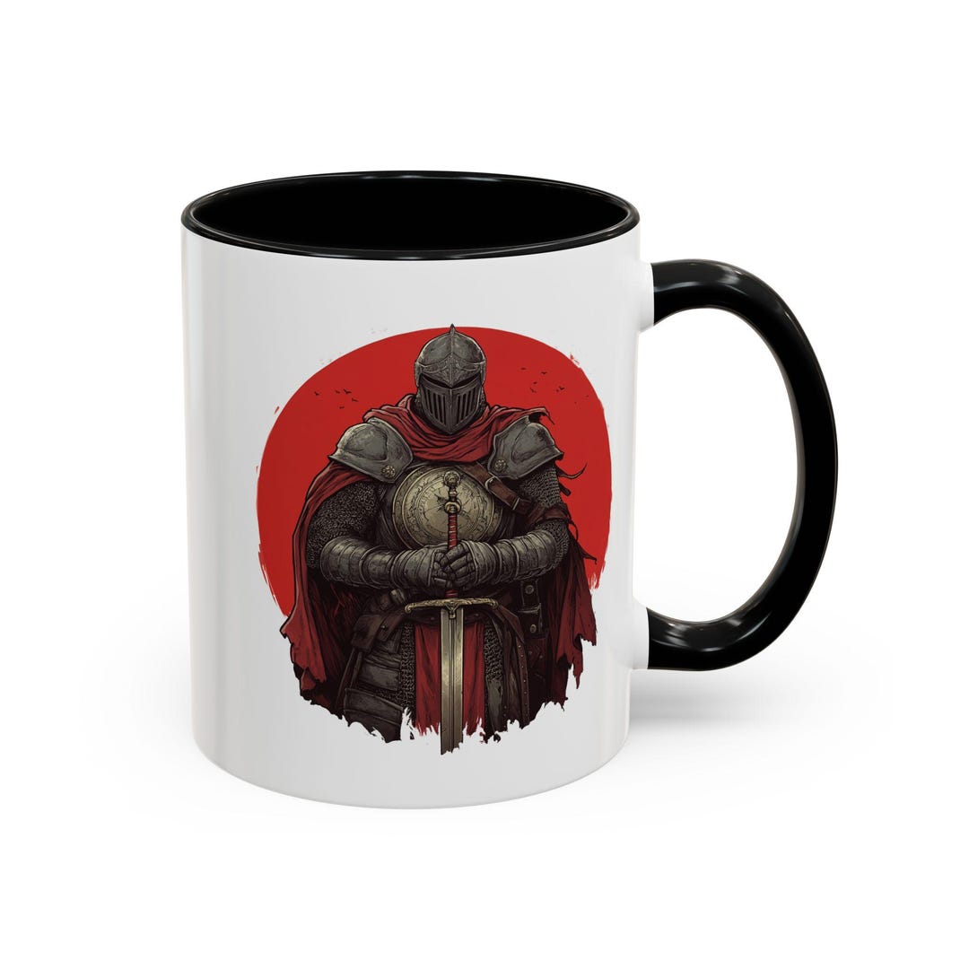 Knight Fantasy Coffee Mug, Medieval Sword Gift for Him, Epic Warrior ...