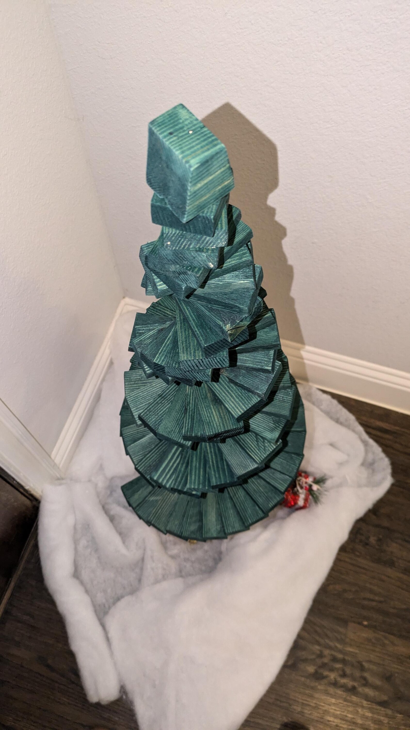 Handmade Spiral Wooden Christmas Tree Decoration - Unique Standing ...