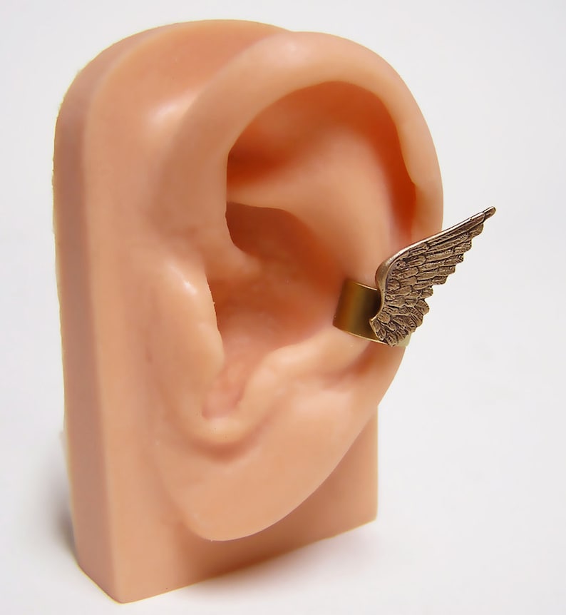 Tiny Angel Feather Wings Ear Cuff | Etsy