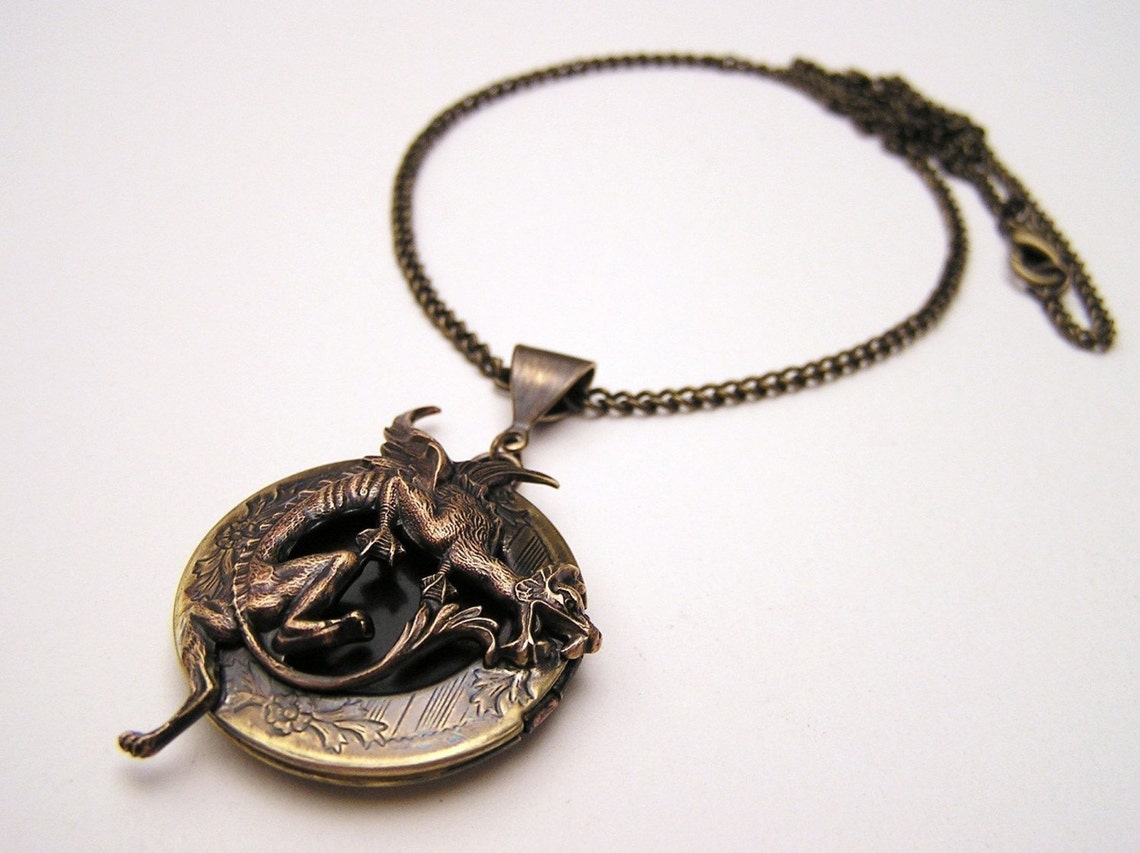 DRAGON LOCKET Necklace Pendant - Etsy UK