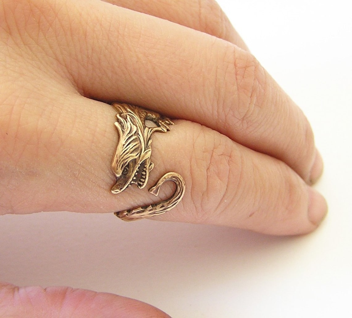 Dragon Ring Adorable Dragon Wraps Around Finger - Etsy