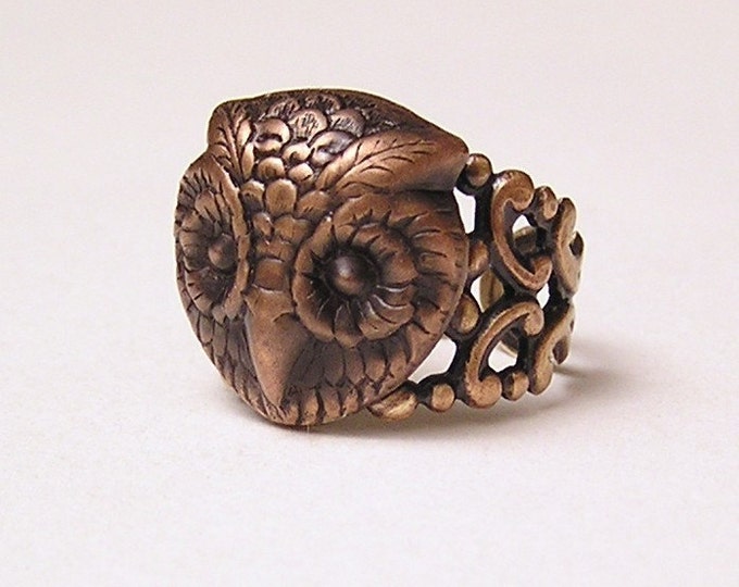 Steampunk Barn OWL RING Mysterious and Adorable - Etsy