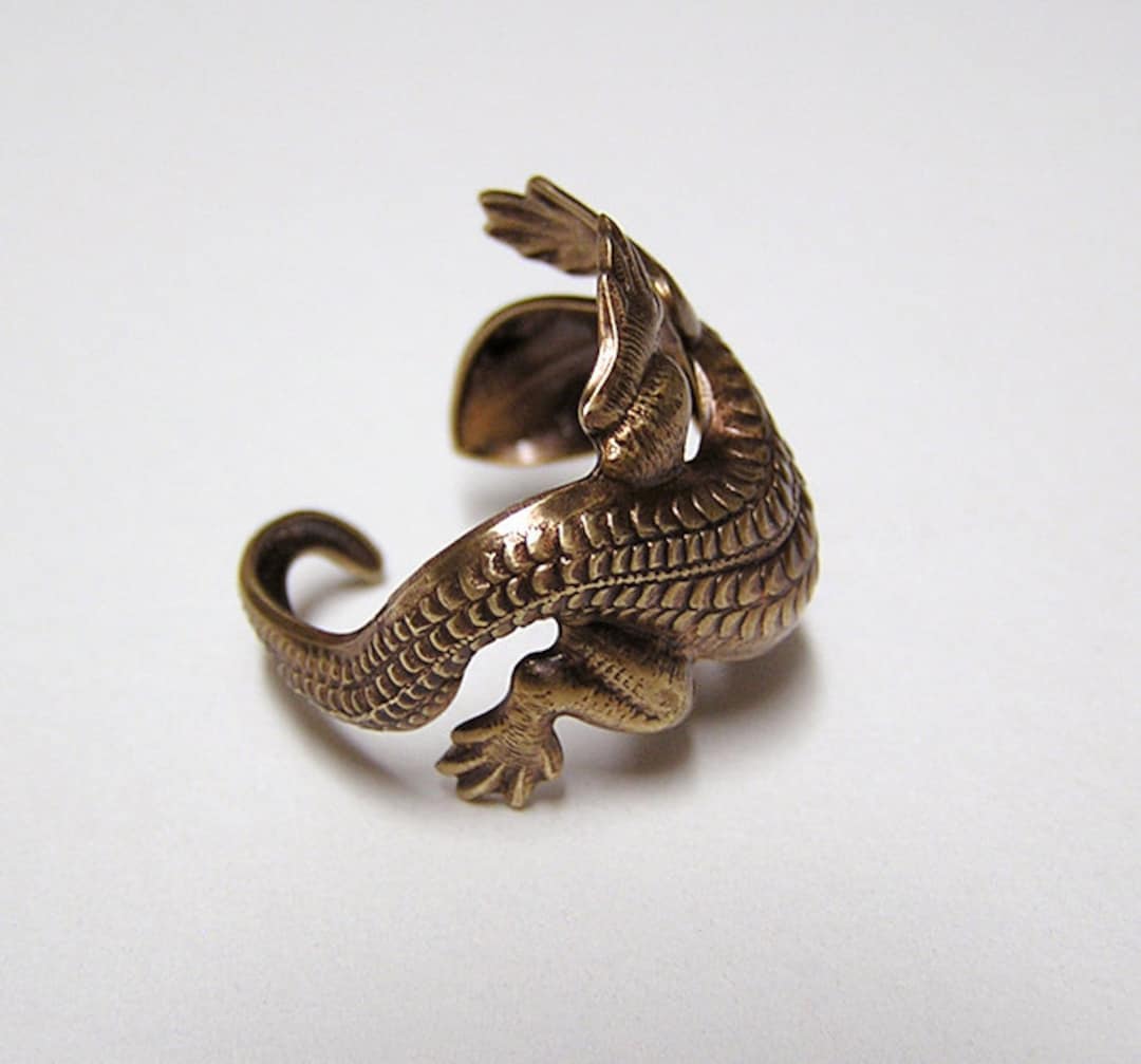 Lizard Ring, Lizard Body Wrap Around Finger (brass) - Etsy