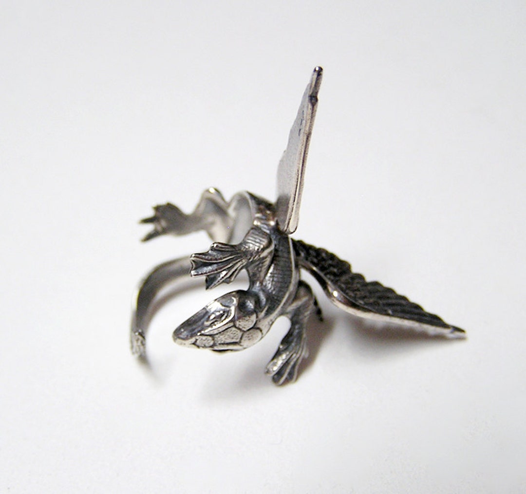 Dragon Ring, Sterling Silver .925, Dragon Body Wrap Around Finger (o ...