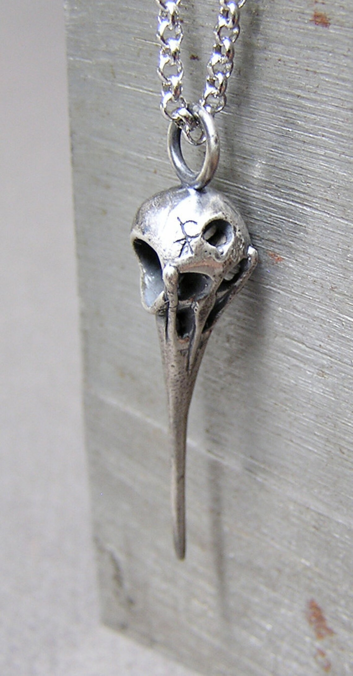 Hummingbird Skull, Sterling Silver .925 on a 20" Inch Metal Chain - Etsy