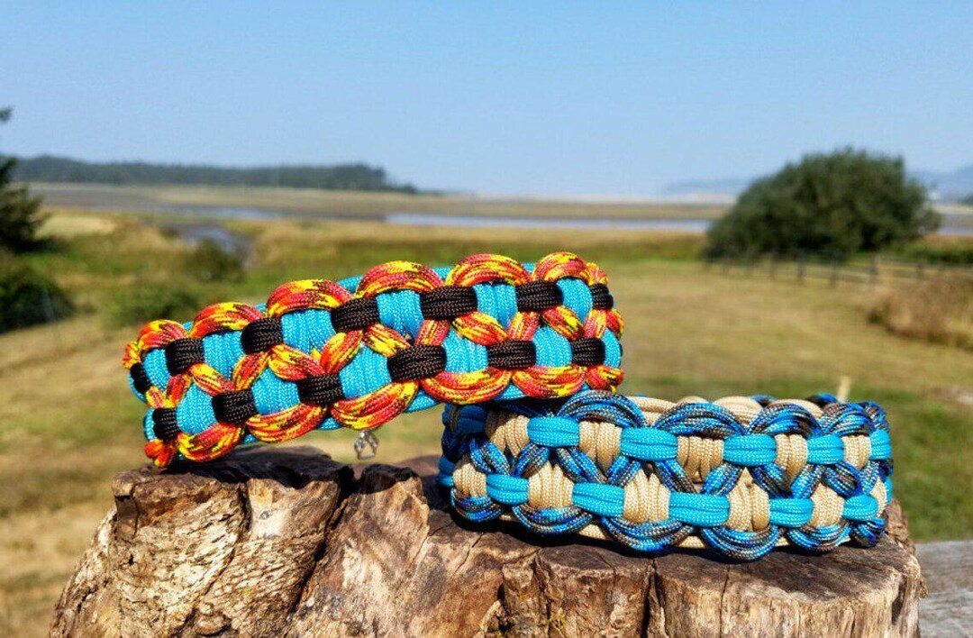 Flat Paracord Dog Collar: Custom Colors, Size, Closure Options Handmade ...