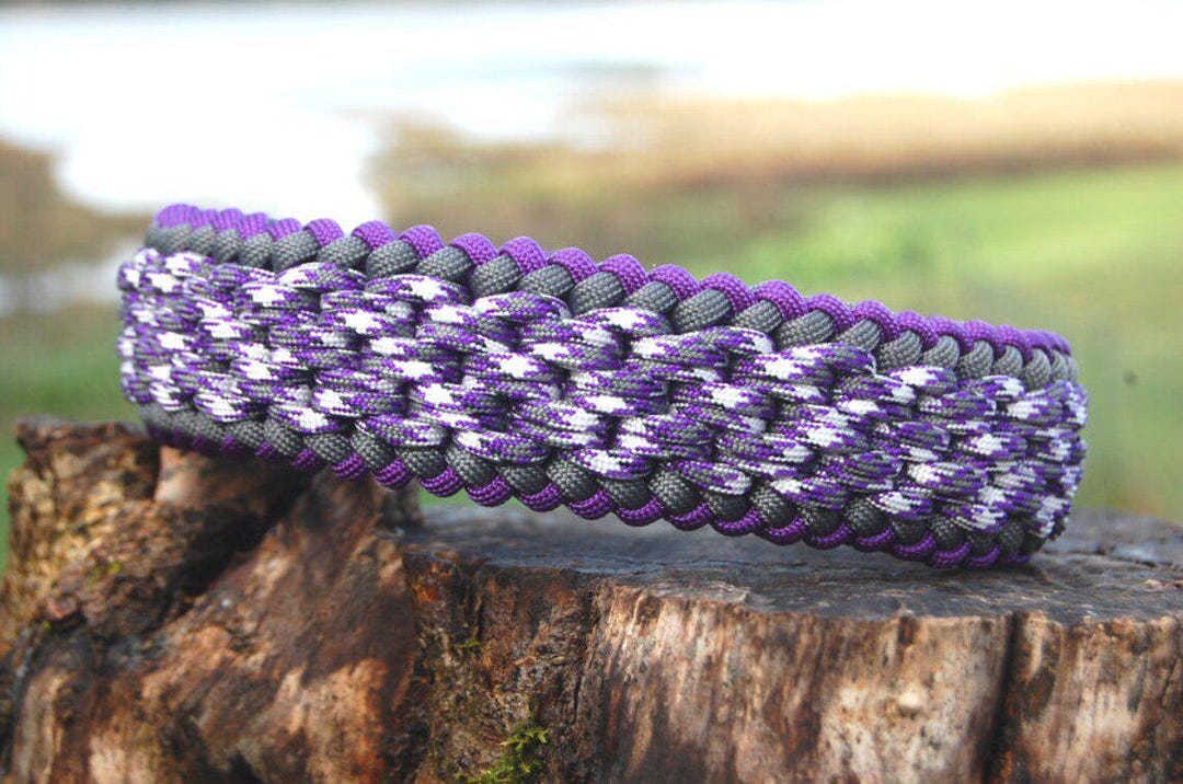 Custom Double Chainmail Weave Paracord Dog Collar, Choose Your Colors ...