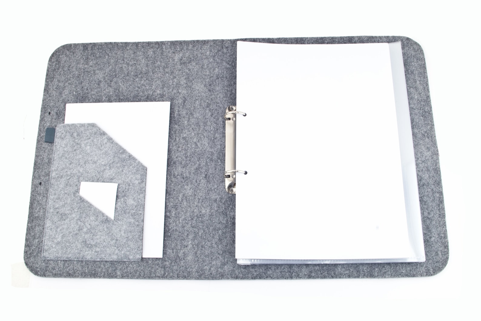 Ringordner A4 Übergröße Ringbuch PERSONALISIERT Grau Filz Leder ...