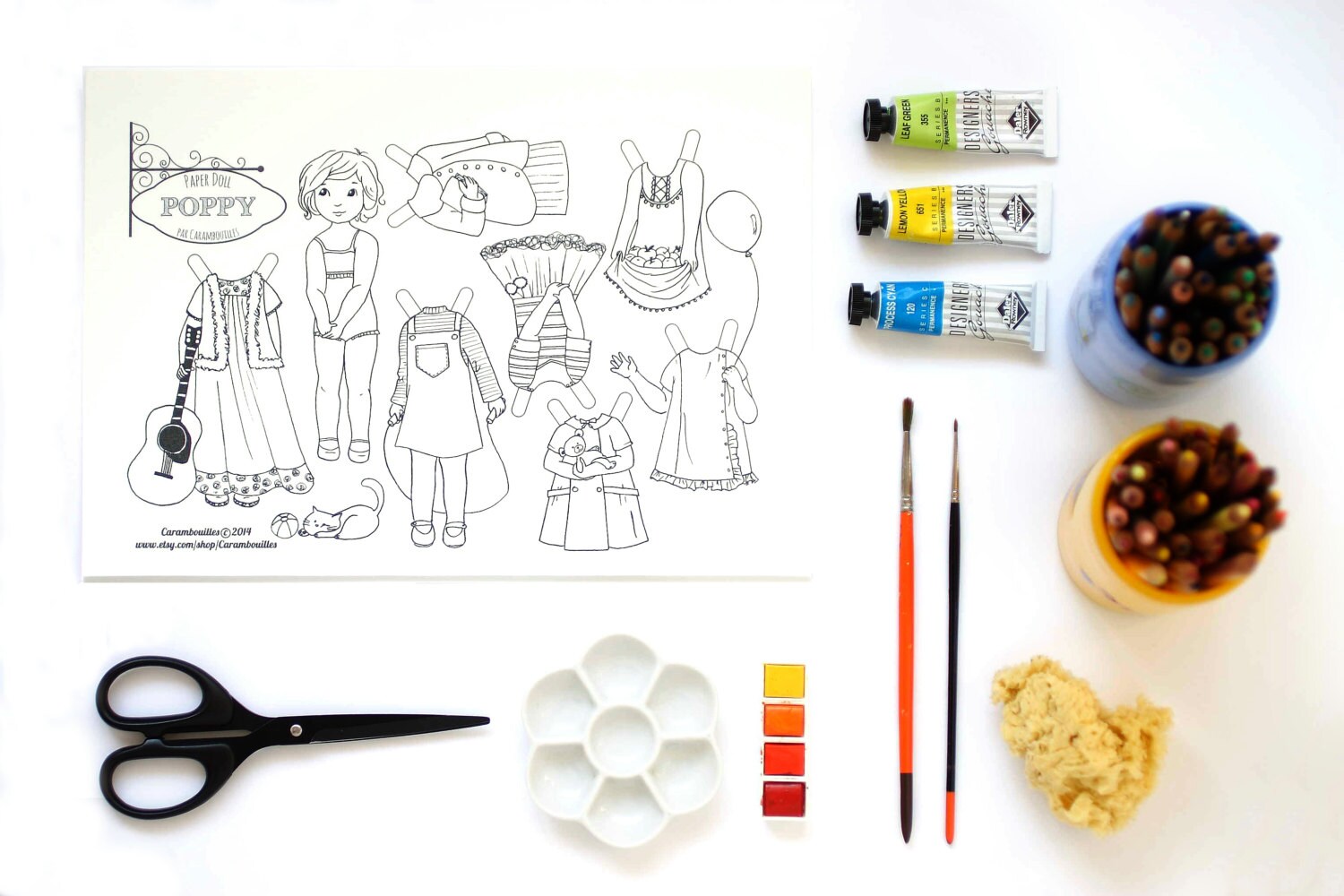 Paper Doll ~ Poppy - a Jpeg File to Download, Print, Color, Cut and ...