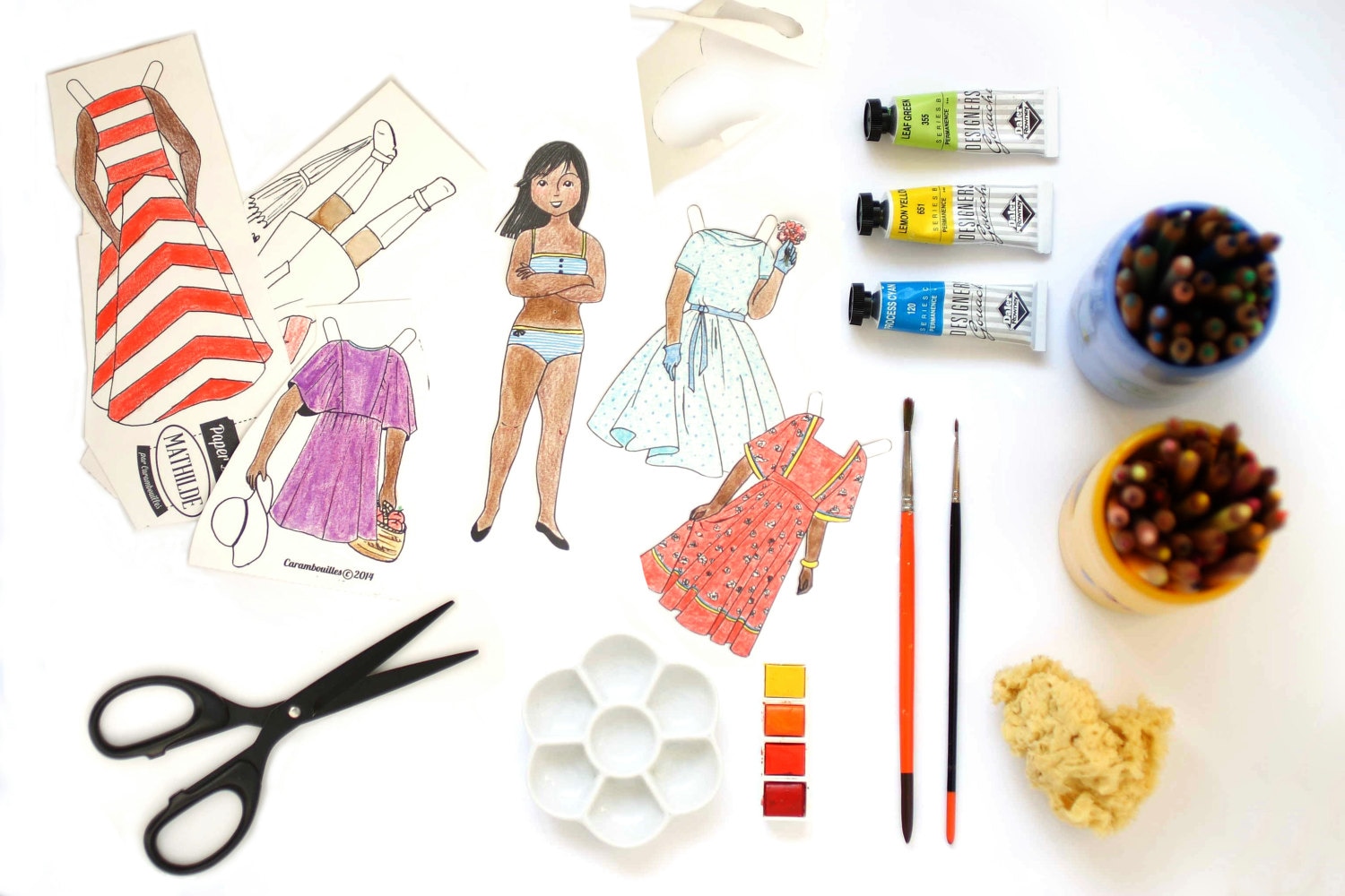 Paper Doll ~ Mathilde ~ a Jpeg File to Download, Print, Color, Cut and ...