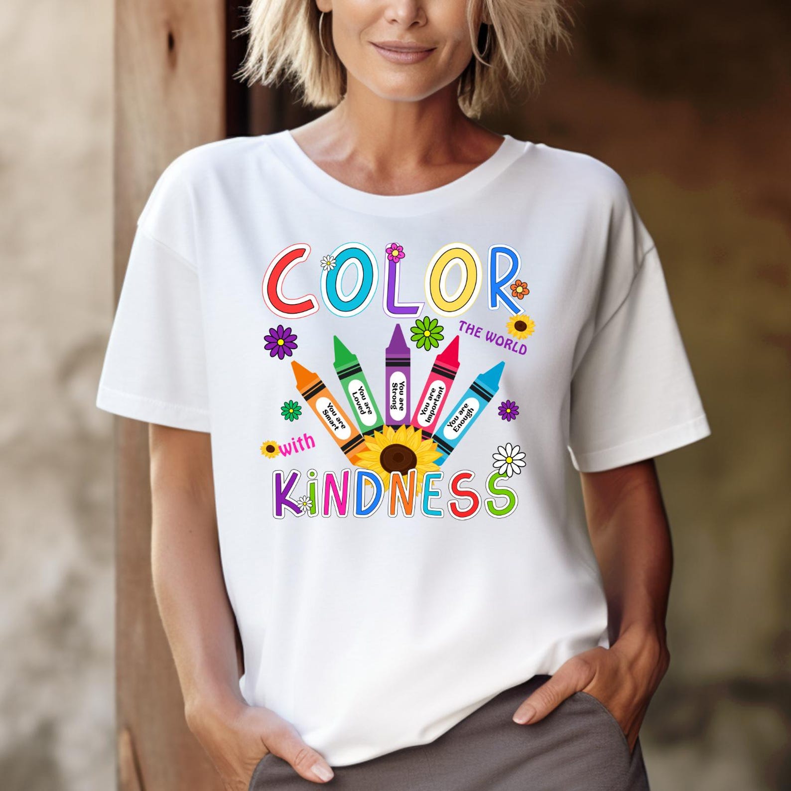 Color the World With Kindness PNG | Crayon Sublimation Design ...