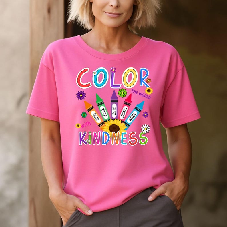 Color the World With Kindness PNG | Crayon Sublimation Design ...