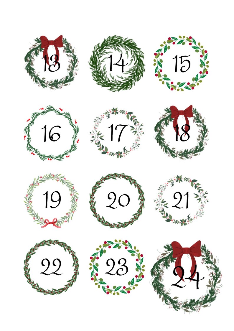 Advent Calendar Numbers - Etsy