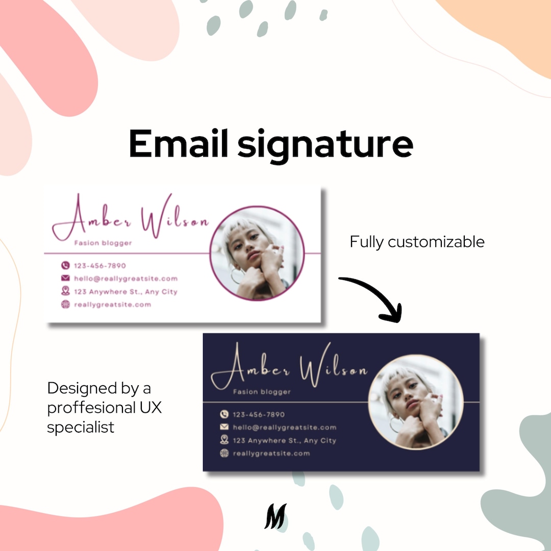 Customizable Email Signature Template for Canva. Unique Branding - Etsy