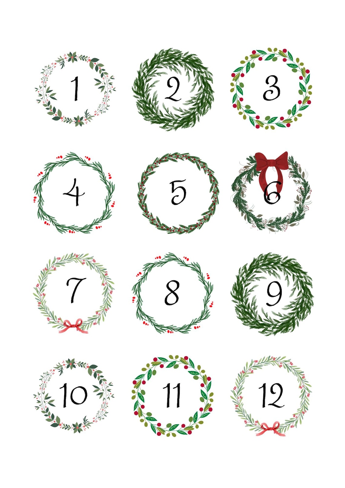 Advent Calendar Numbers - Etsy