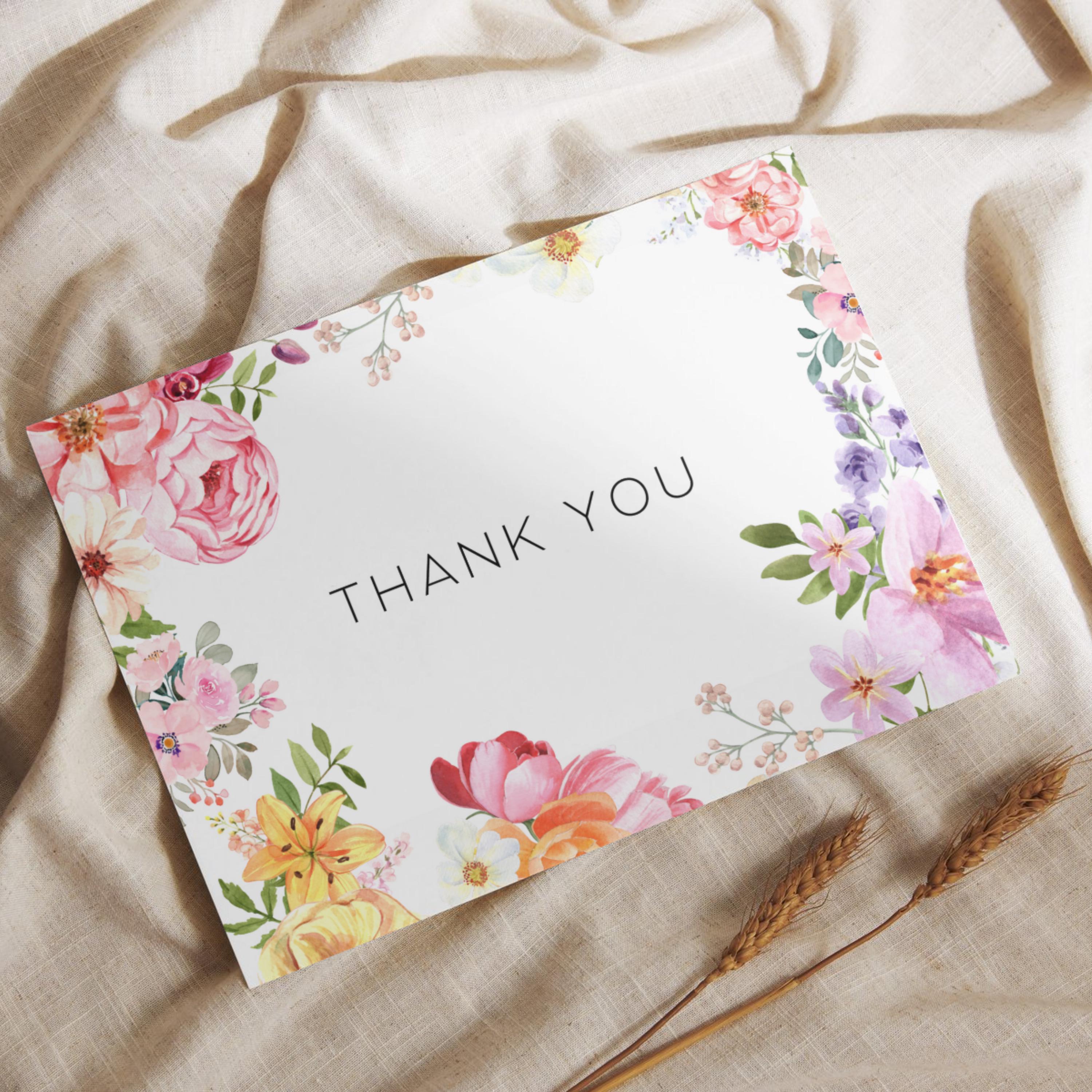 Thank You Card. Printable Pdf - Etsy