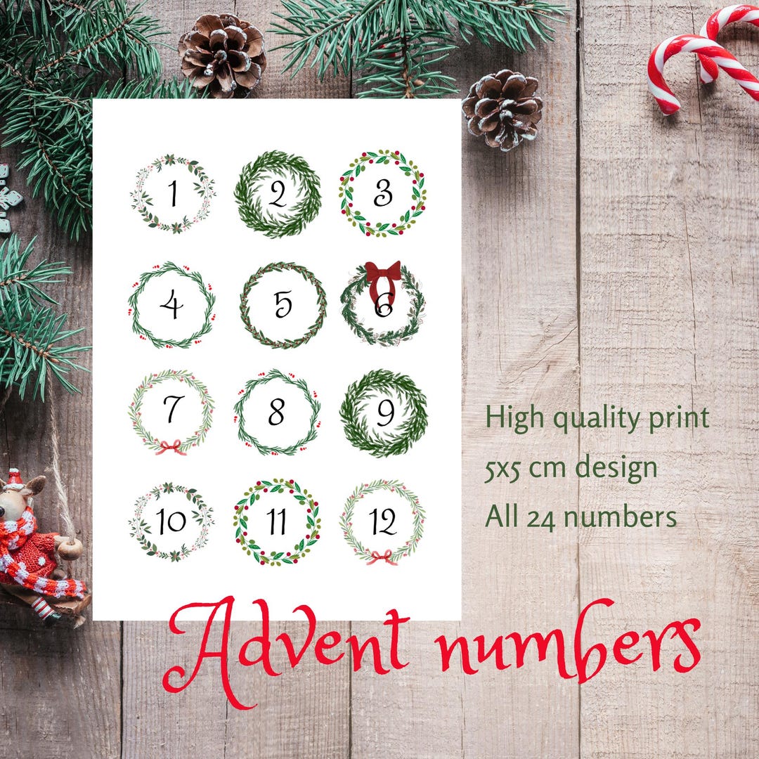 Advent Calendar Numbers - Etsy