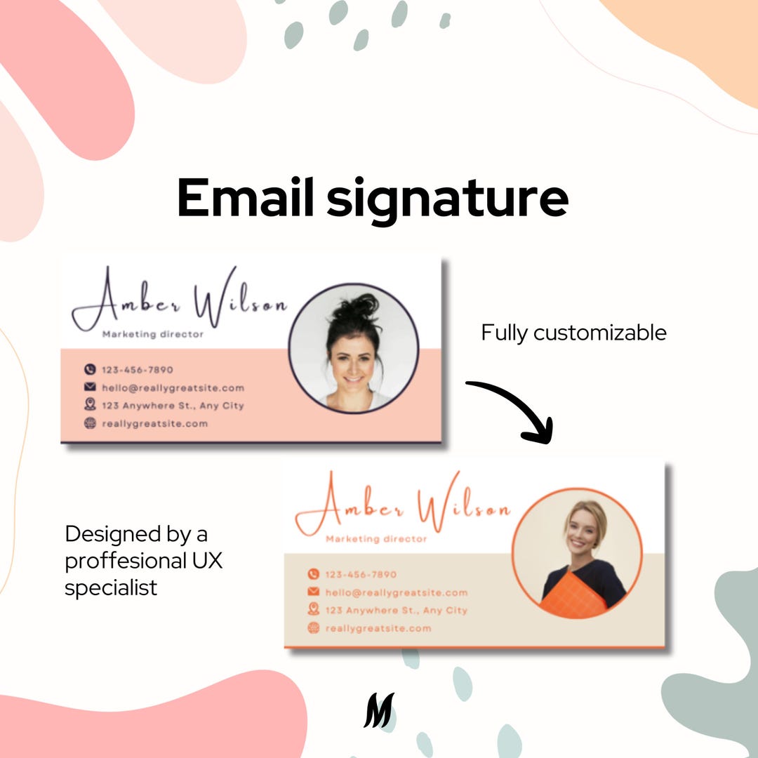 Customizable Email Signature Template for Canva. Unique Branding - Etsy