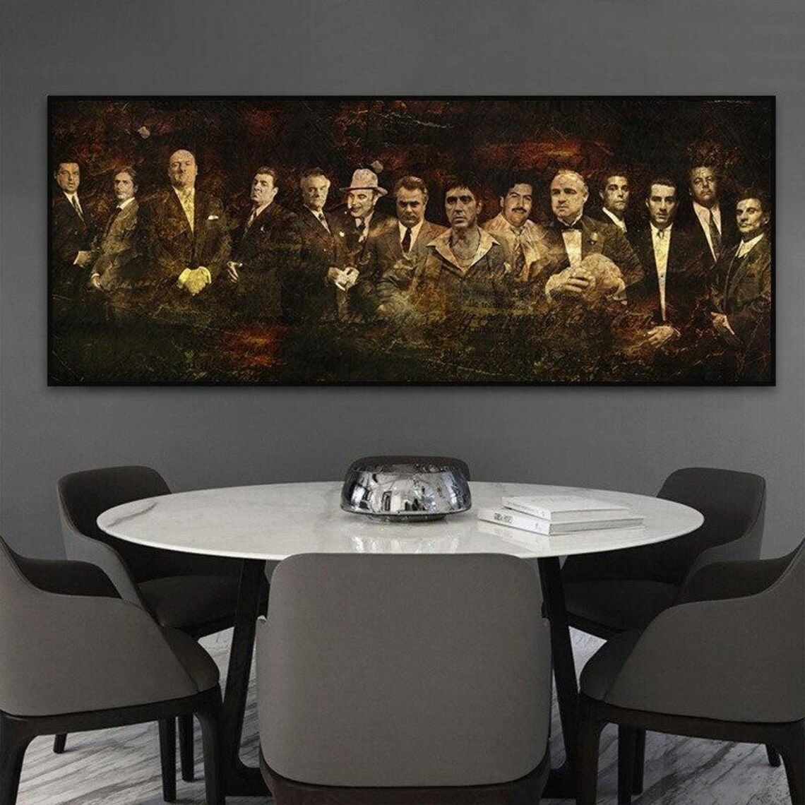 Mafia Leader Retro Posters Gangpad Godfather Art Picture Print Canvas ...