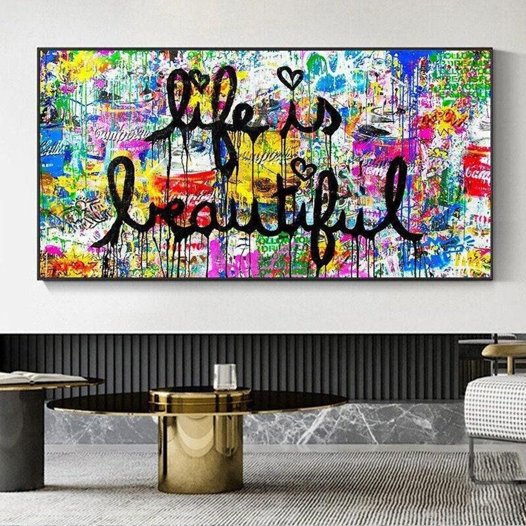Life is Beautiful Poster Modern Canvas Painting for Room Wall Art ...