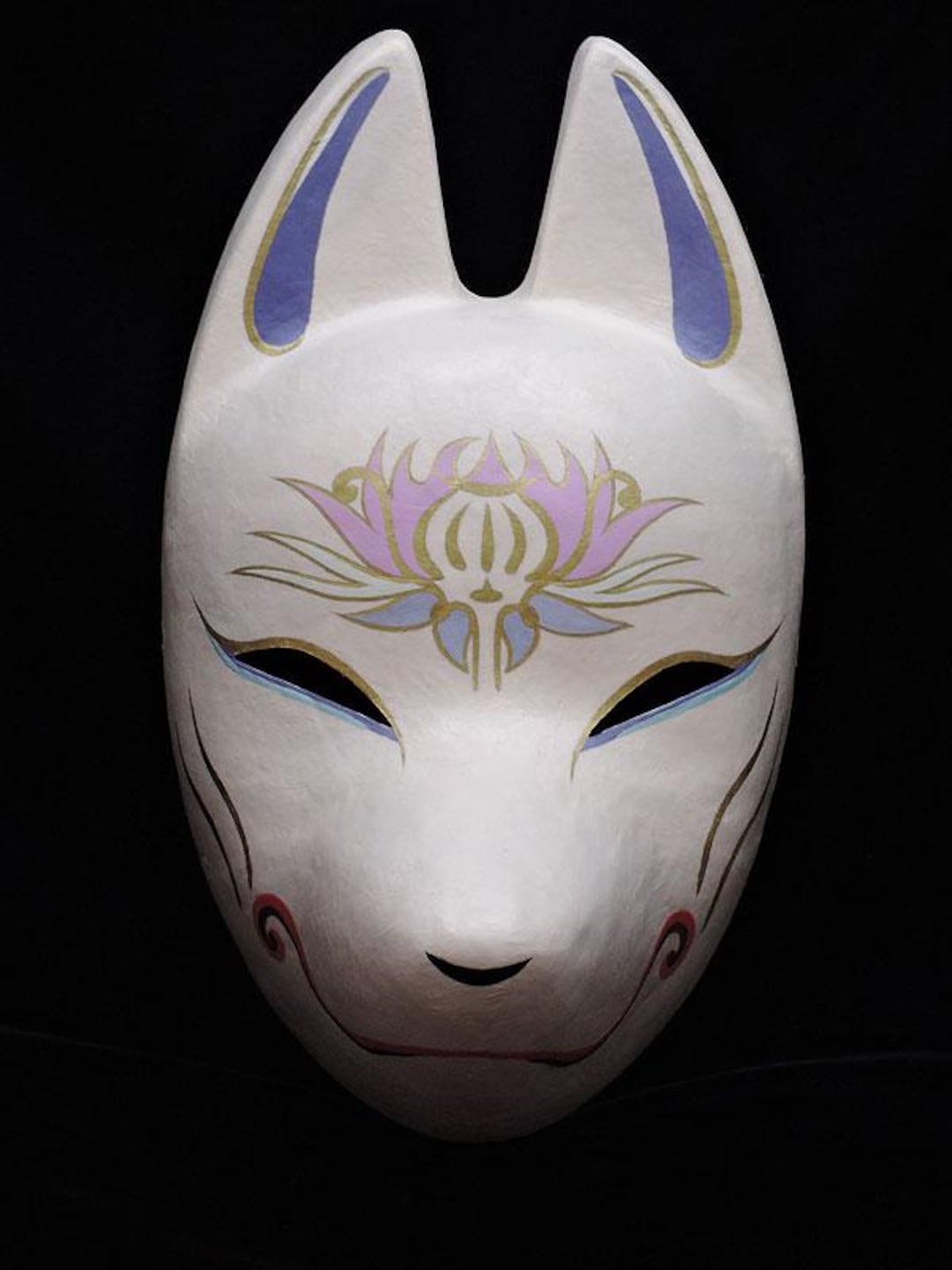 Japanese Fox Mask "keshi" Habutae - Etsy