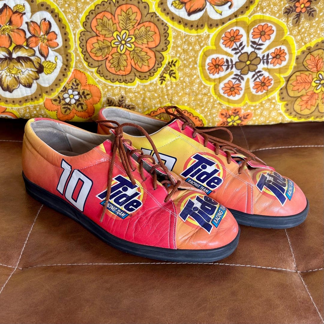 Vintage Nascar Tide Ricky Rudd Leather Shoes: 90s Racing Collectible ...