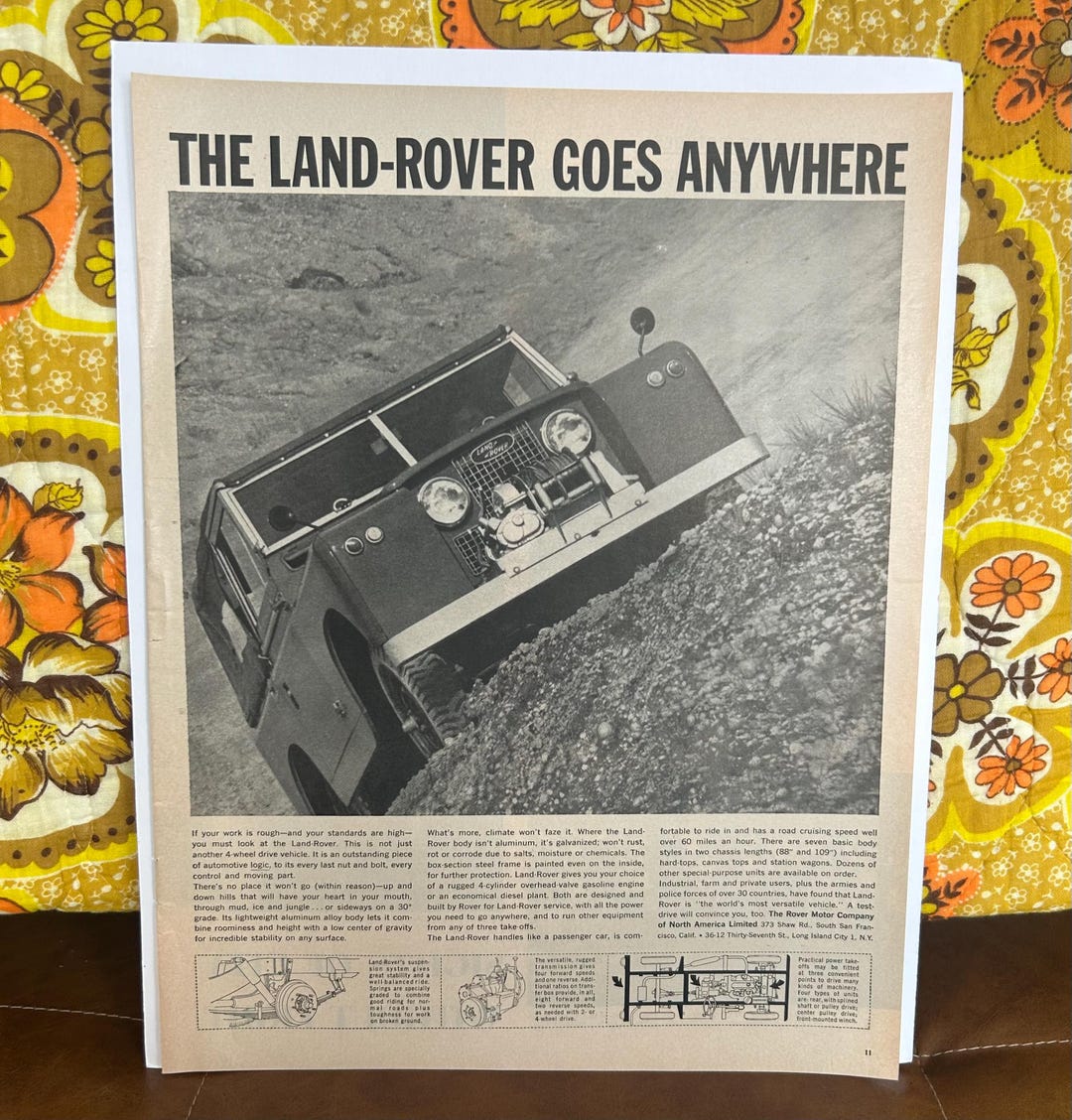 1959 Land Rover Series 2 Ad Newspaper Collectible Vintage Cars Goes ...
