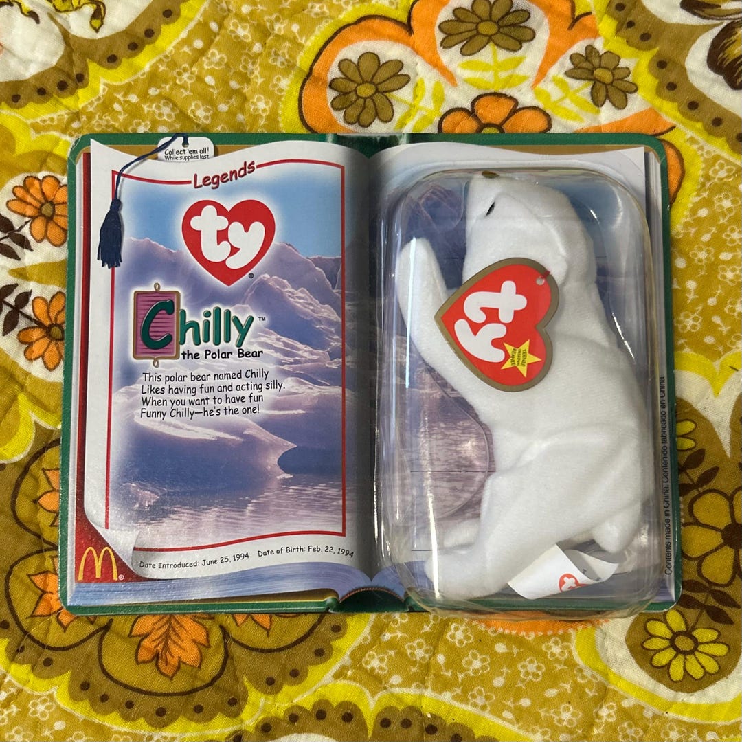 1994 Ty Beanie Baby Chilly Polar Bear, Mcdonald's Legends Series ...