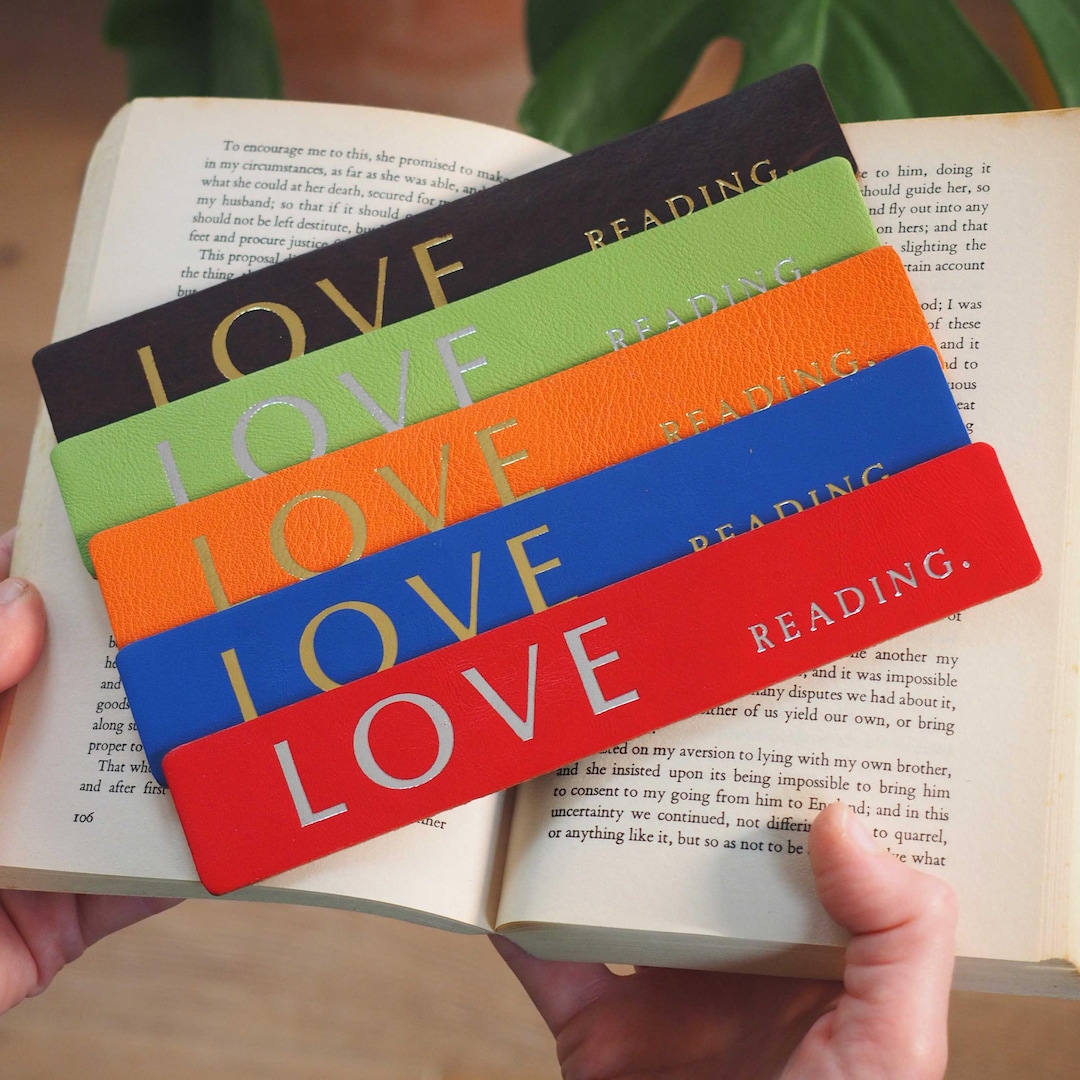 Colorful Leather Love Reading Bookmark, Valentines Gift - Etsy