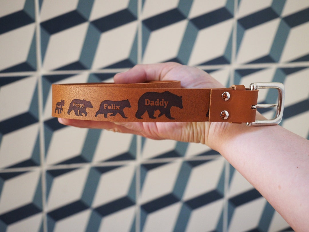 Bear Family Personalised Leather Belt, Gifts for Dad, Father's Day Gift ...
