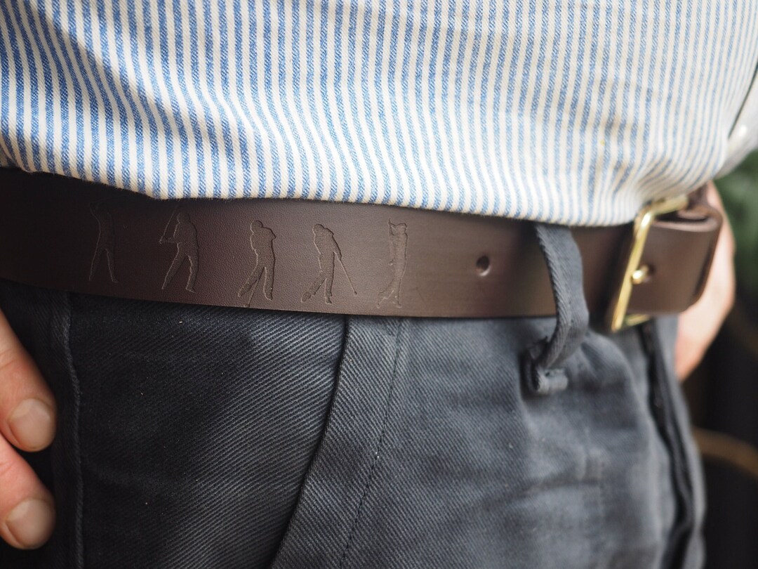 Brown Leather Golf Belt, the Grandad Golf Gifts - Etsy