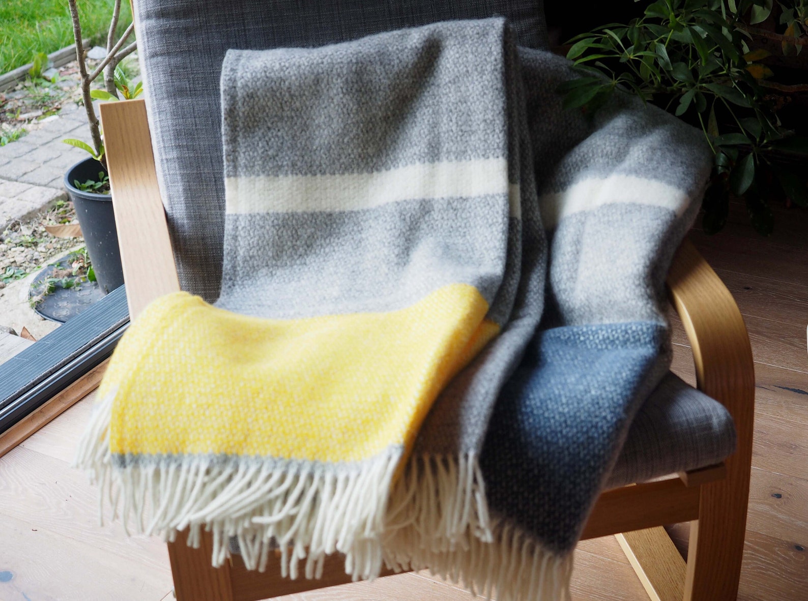 Woollen Throw Personalised With a Message Engraved on Leather | Etsy UK