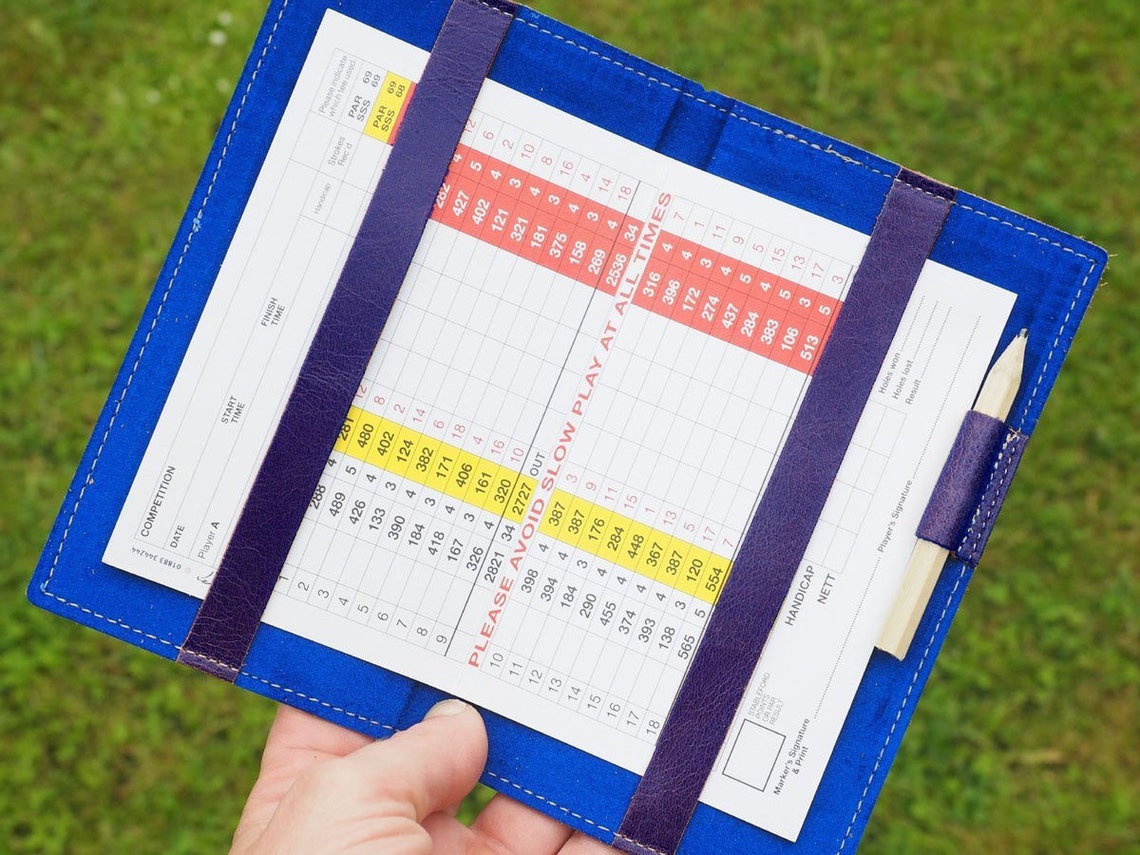 Personalized Leather Golf Scorecard Holder With Gold Initials - Etsy