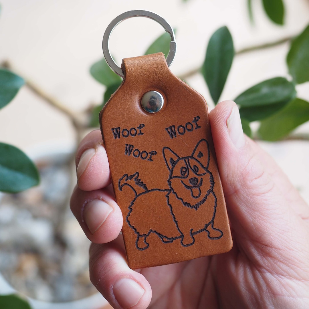 Dog Lovers Leather Key Ring, Dog Breed Key Ring With Your Message ...