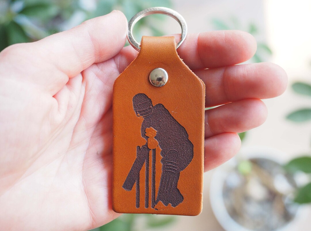 Leather Cricket Key Ring With Personalised Message, Cricketer Gift, the ...
