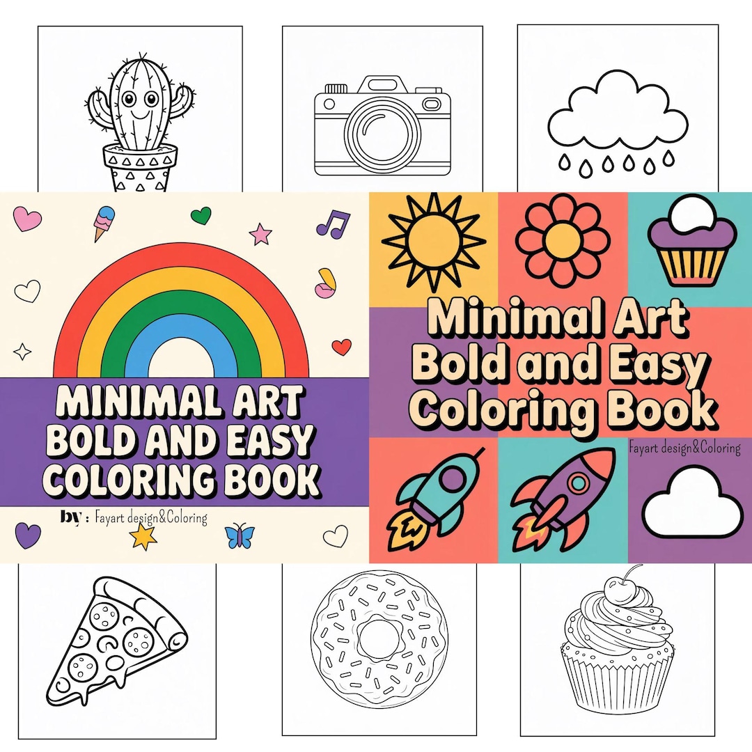 Bold and Easy Minimal Coloring Book Digital Download PDF - Etsy