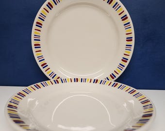 Vintage Homer Laughlin Restaurant Ware Checkered Rim Luncheon Plates 9 ...