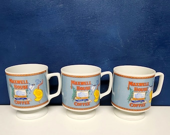Vintage Maxwell House Footed Coffee Mug Set of 4 - Etsy
