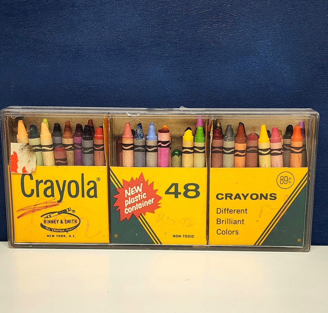Crayola 48 Plastic Container Crayons - Etsy