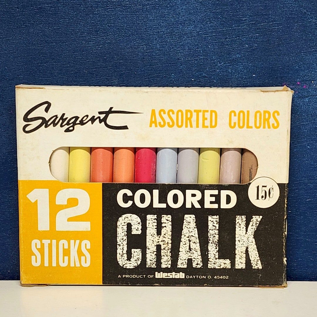 Sargent Assorted Colors 12 Sticks Colored Chalk - Etsy