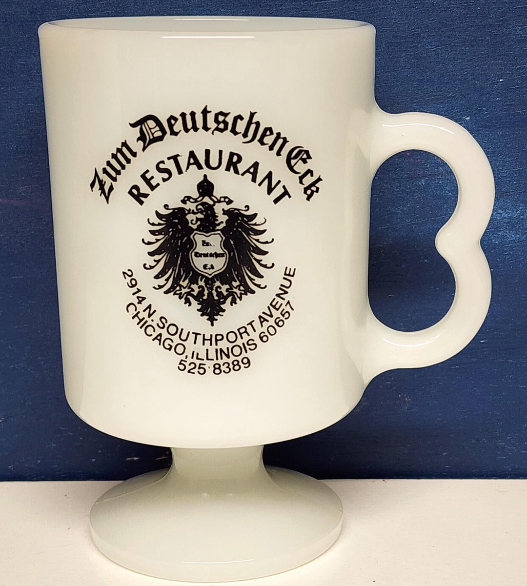 Zum Deutschen Eck Restaurant Alpine Coffee Pedestal Milk Glass Coffee ...