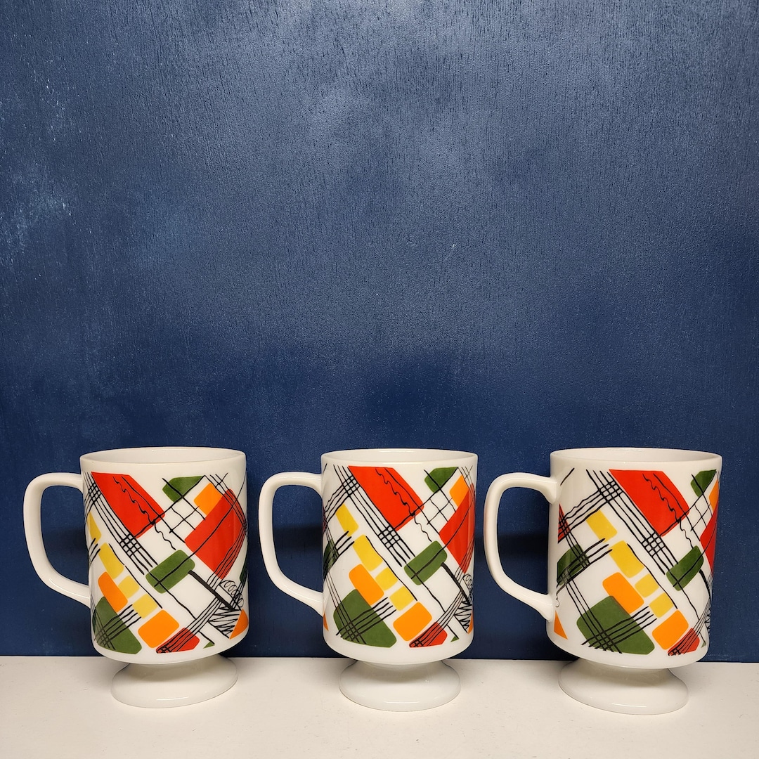 MCM Geometric Pattern Coffee Mugs - Etsy