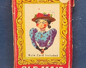 Vintage Old Maid Card Game - Rare Original Jumbo Card Game - Old Maid at the Circus (edu-cards ...
