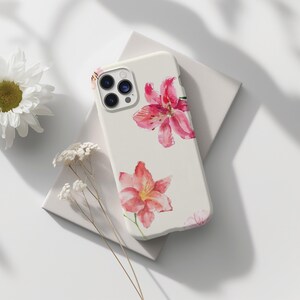 Floral iPhone Case: Trendy Pink Flower Design, Protective Dual Layer - Etsy