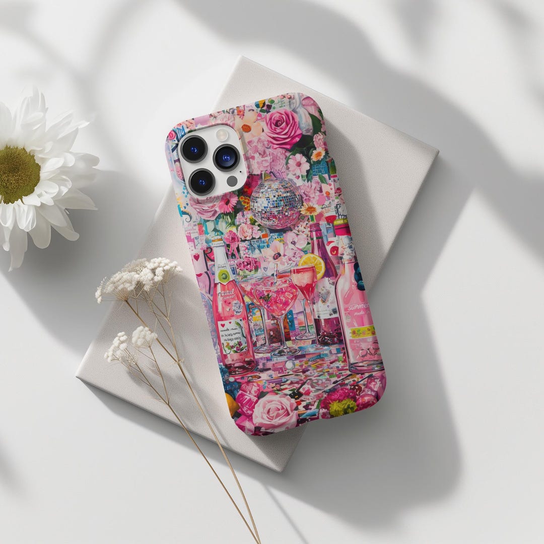 Cute Pink Disco Ball Phone Case, Aesthetic Gift for Her, Pink, Collage ...