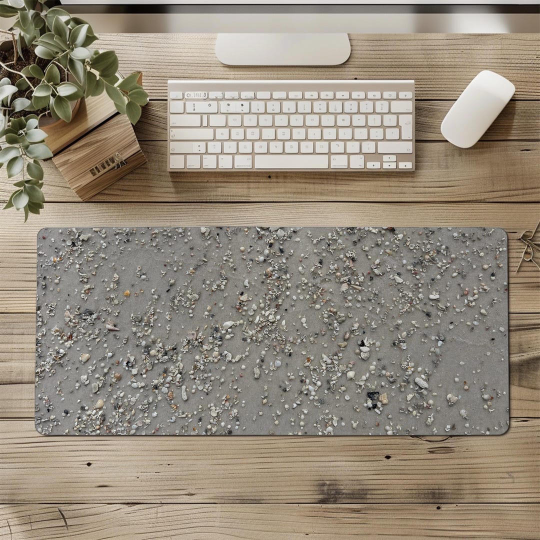 Calming Coastal Seashell Sand Desk Mat Beach Office Decor Nautical ...