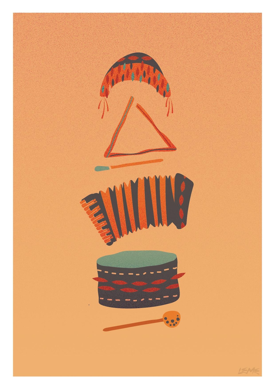 Nordestino Bundle of 5 Vector-art, Illustrated Wall Prints. Stylised ...